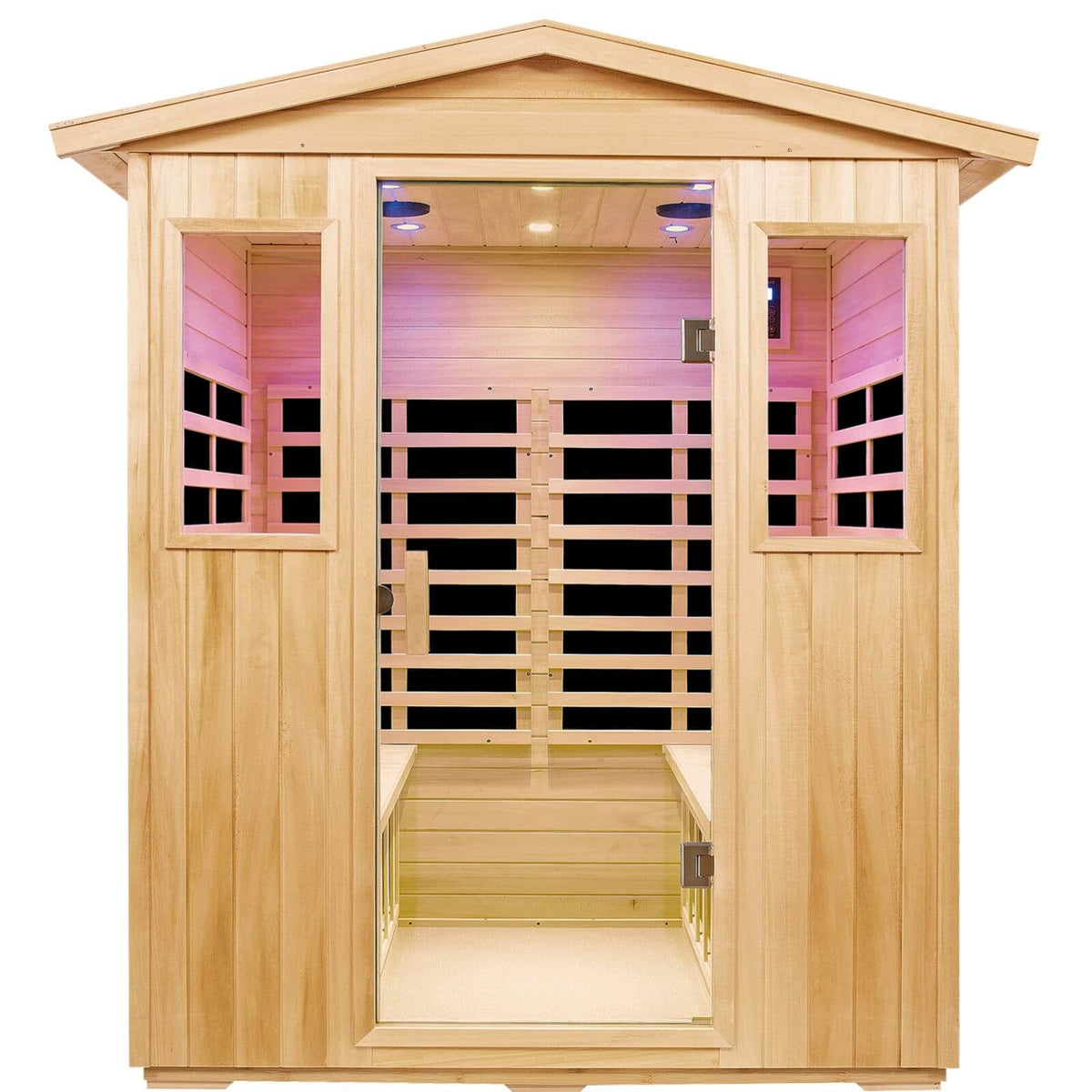 Garner-904VB 4 Person Outdoor Infrared Sauna in Basswood – SalusHEAT ...