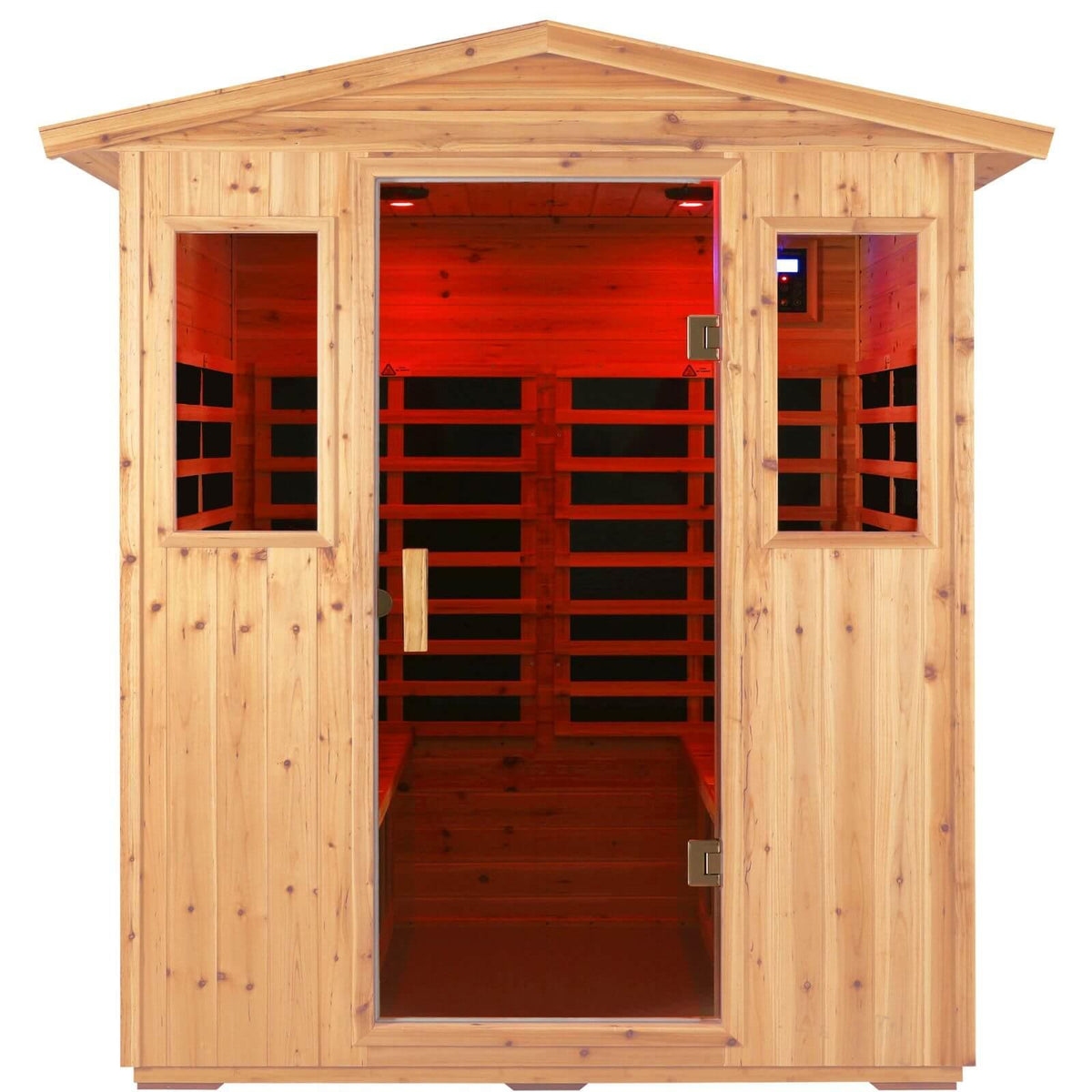 Garner-904VS 4 Person Outdoor Infrared Sauna – SalusHEAT Saunas Direct