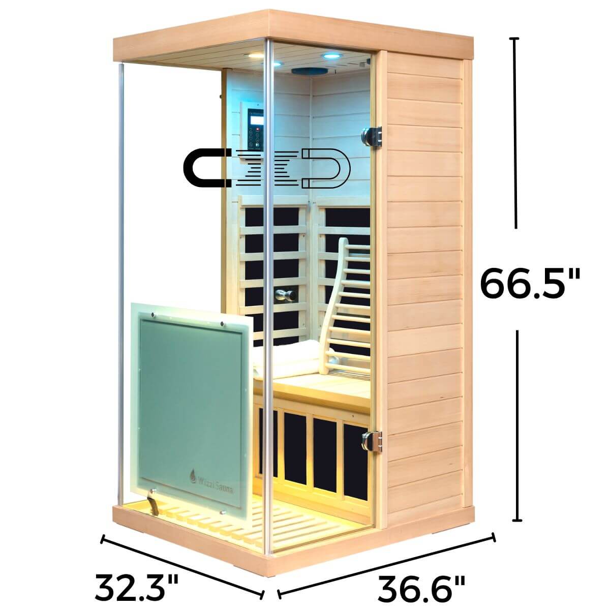 Maxwell-909XH/R 1 Person Ultra-Low EMF Infrared Sauna – SalusHEAT Saunas Direct