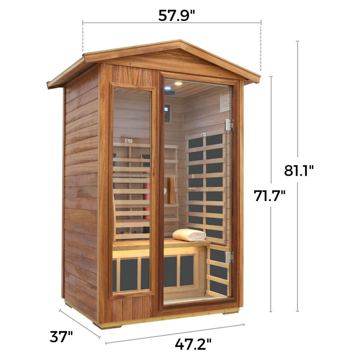 Mix-902VTD 2 Person Outdoor High-Temp Infrared Sauna in Mahogany ...