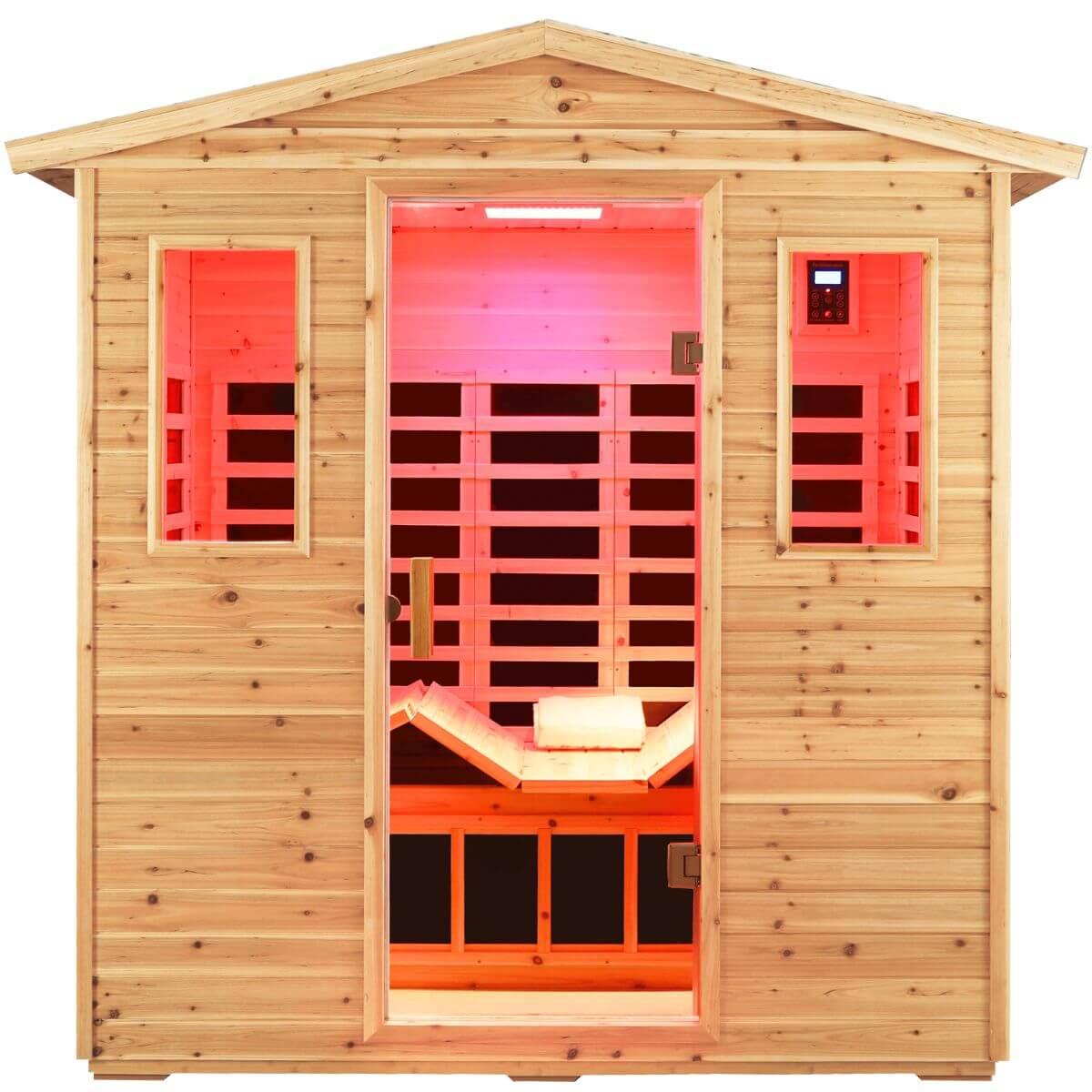 Versa-903VS 3 Person Outdoor Far Infrared Sauna Reclining with Red Lig ...